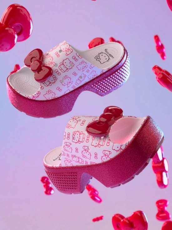 Hello Kitty | Shoes | Hello Kitty White And Hot Pink Glitter Platform ...